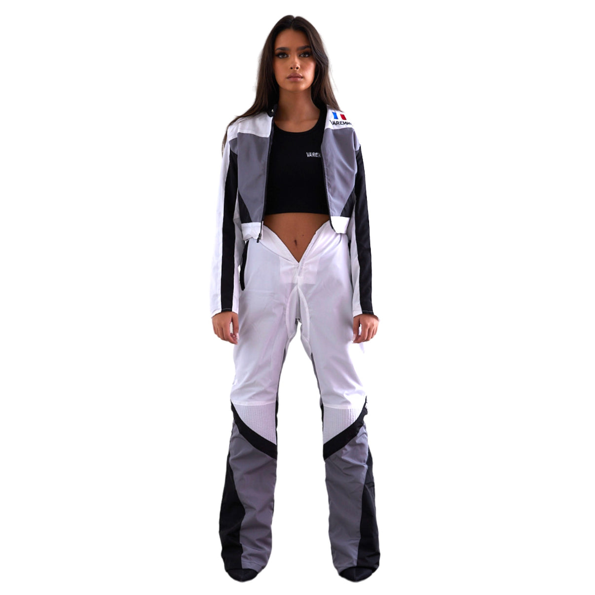 V CUT White Moto Slush Pants